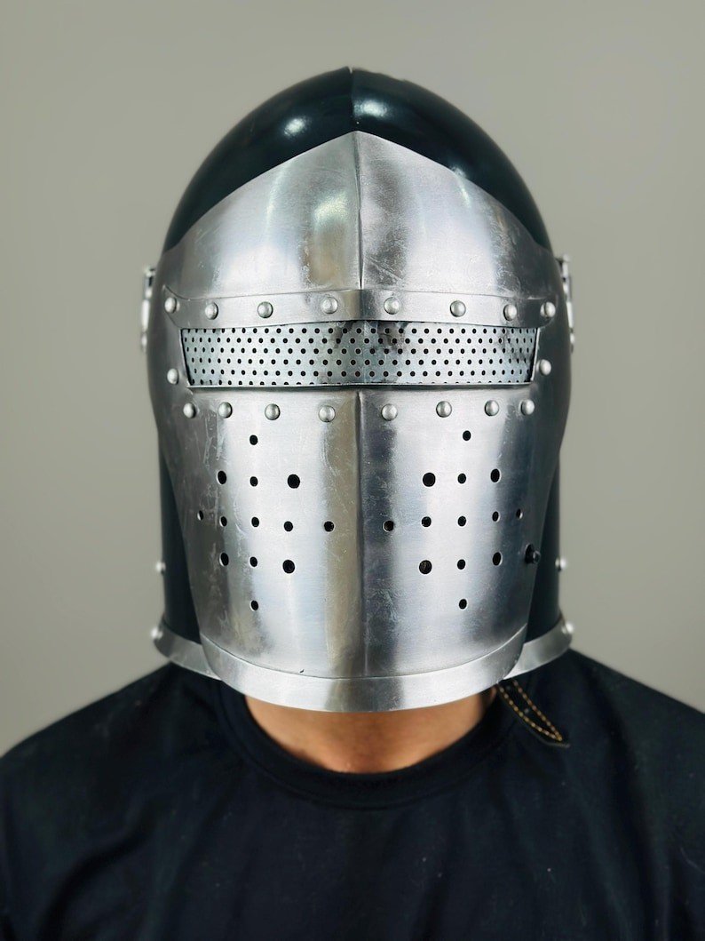Barbuta Visor Helmet Medieval Knight Armor 18g Mild Steel Helmet