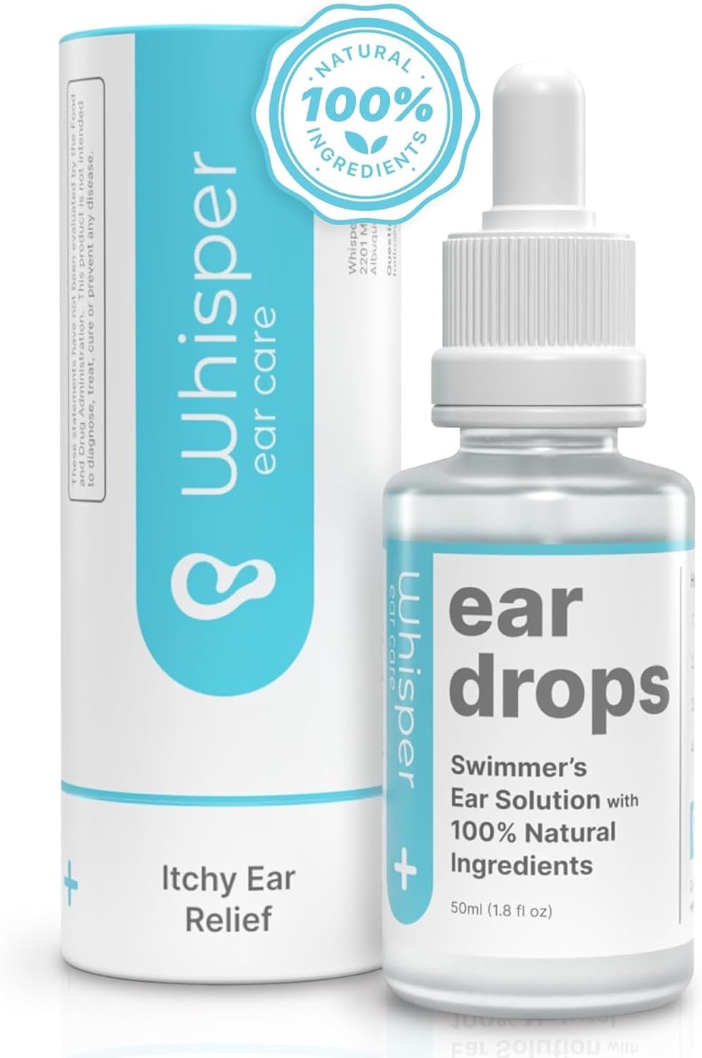 Whisper Ear Drops | 2oz | USA | All Natural Swimmers Ear Drops for ...