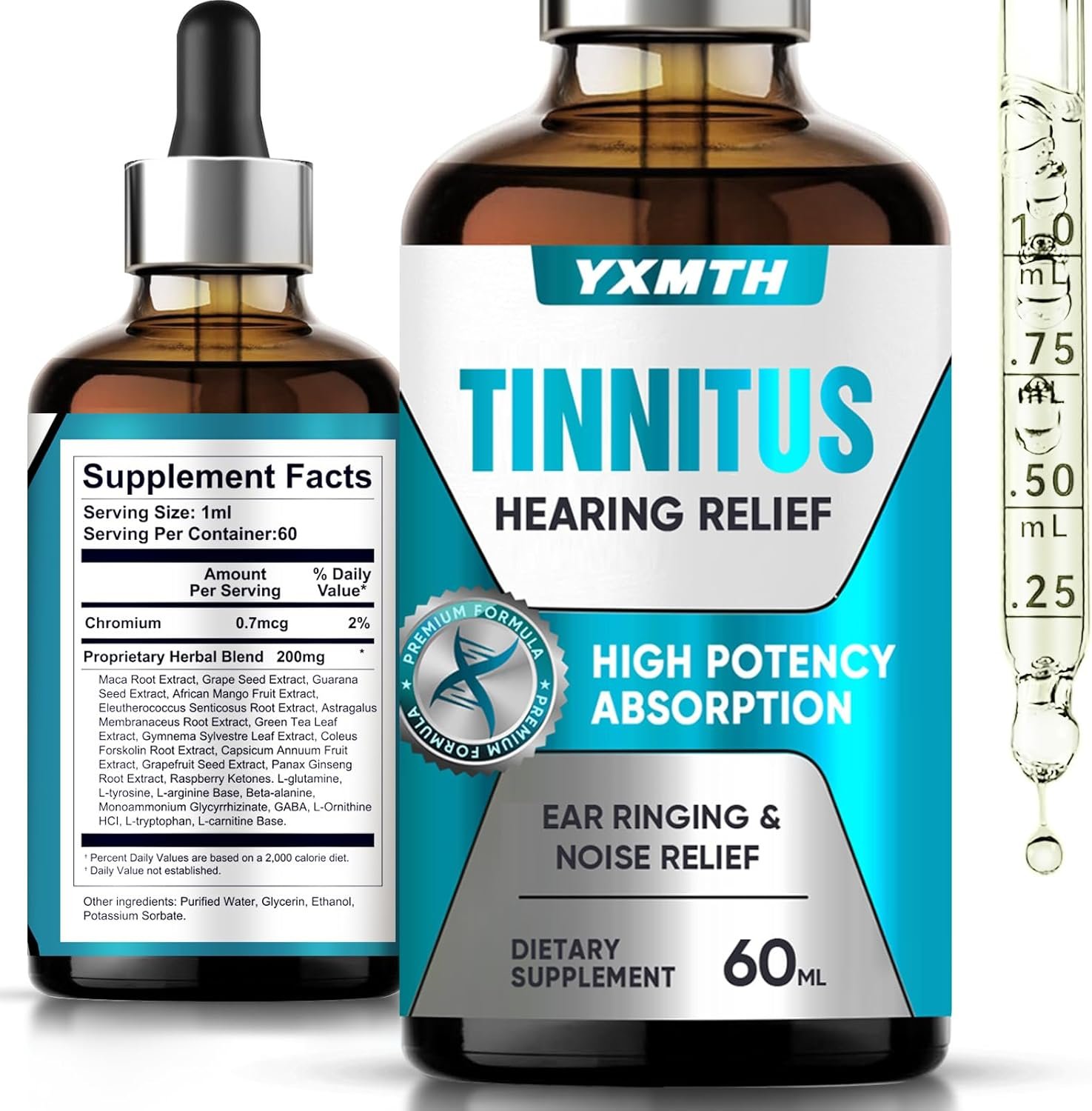 Tinnitus Relief for Ringing Ears - Fast-Acting Natural Ear Support Drops