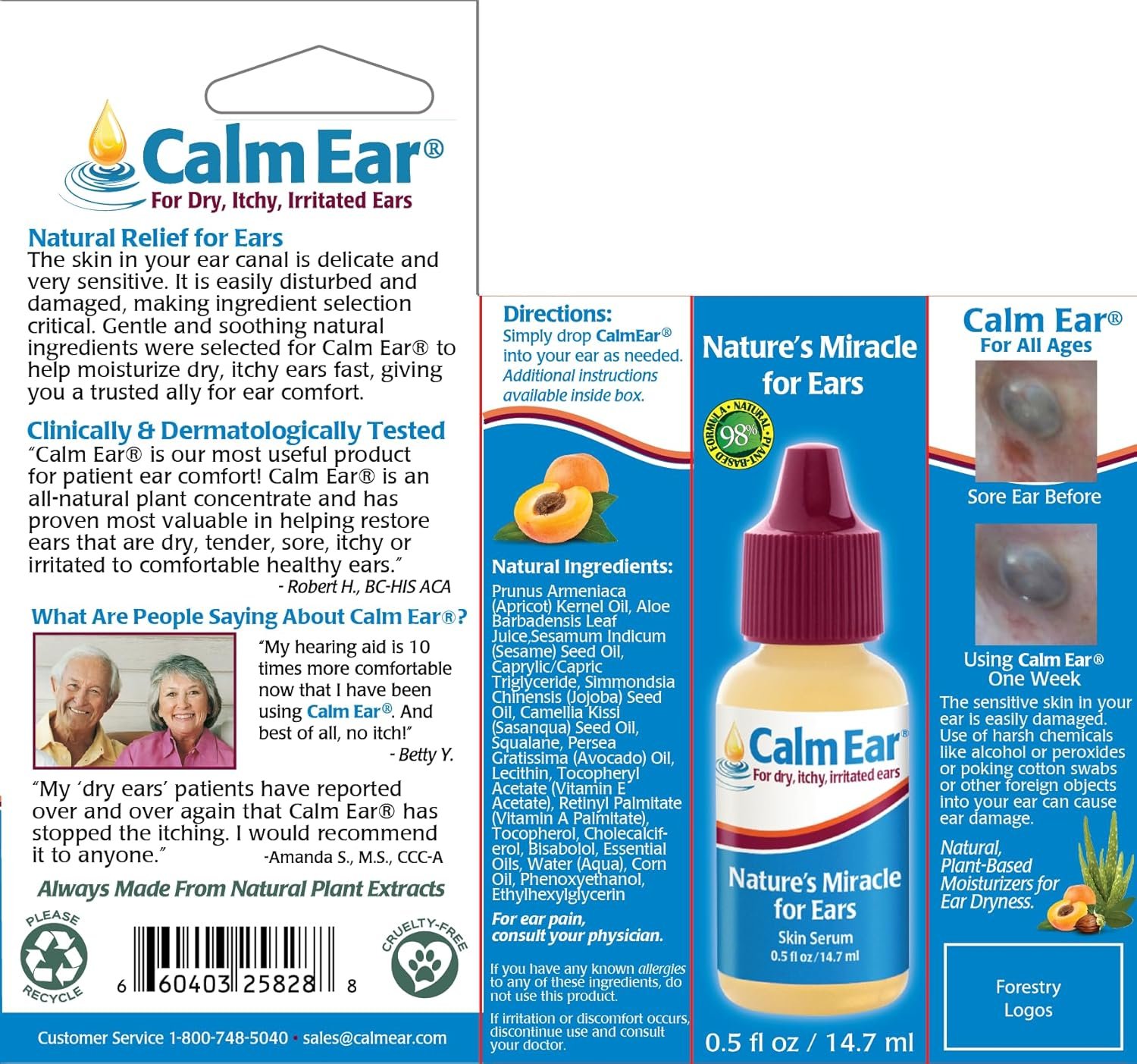 Miracell Calm Ear Drops 14.7 ml – Natural Relief for Itchy, Irritated ...