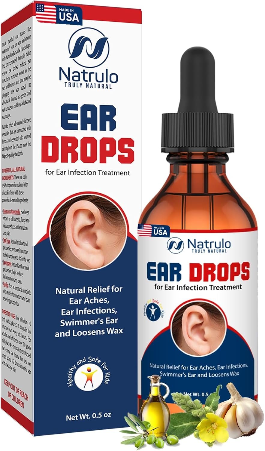 Natrulo Ear Drops for Ear Infection – Organic Ear Drops for Adult, Kids ...