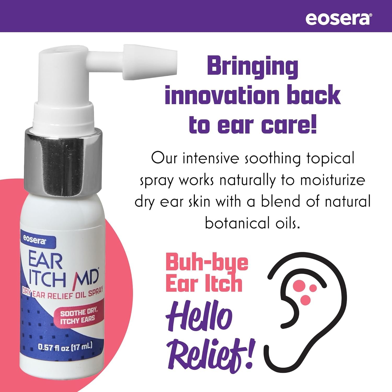 eosera® Ear Itch MD® – Fast-Acting Ear Drop Spray – Soothing Formula