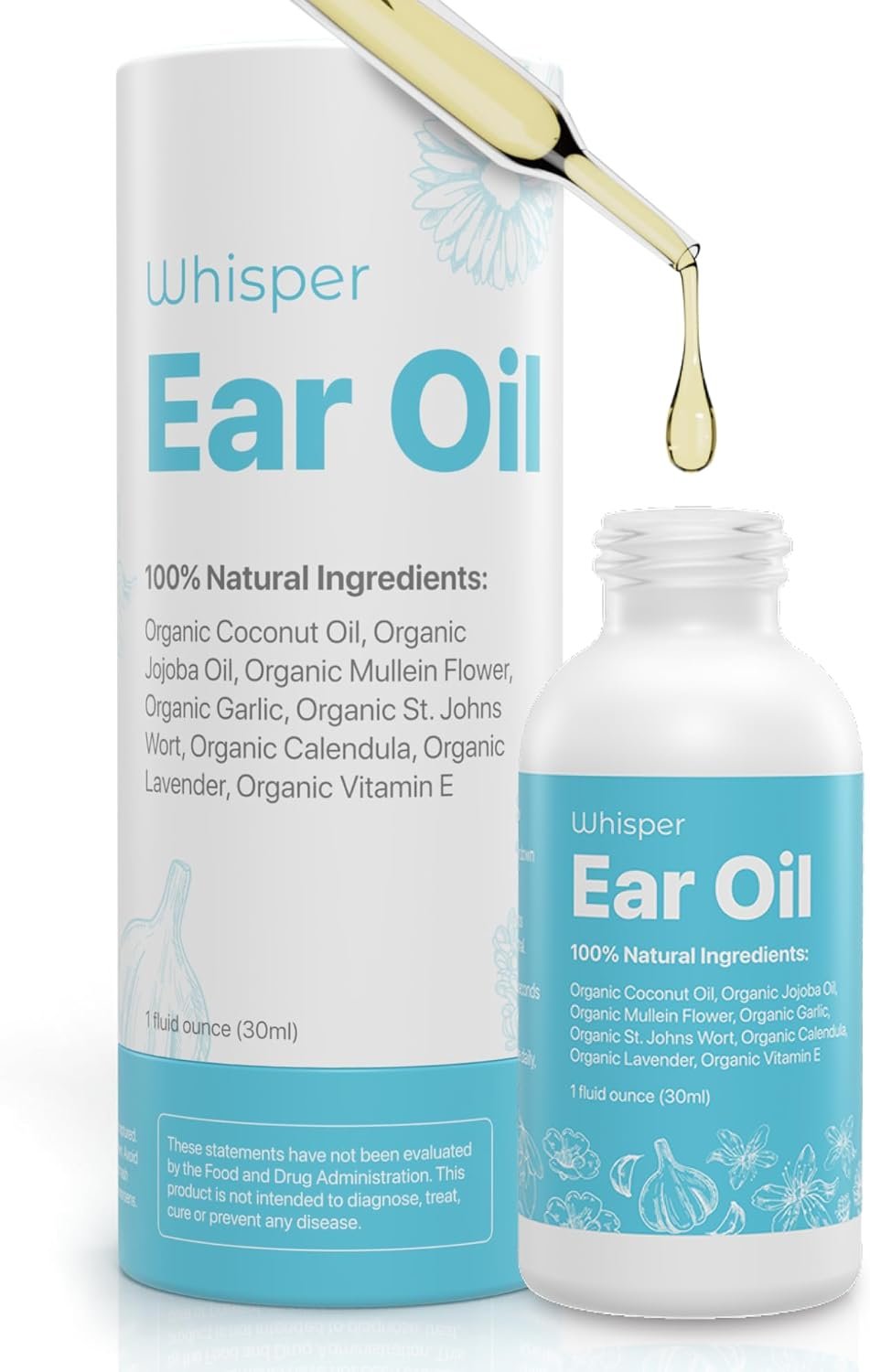 Ear Oil Drops | Garlic Mullein Ear Drops for Clogged Ears, Ear ...
