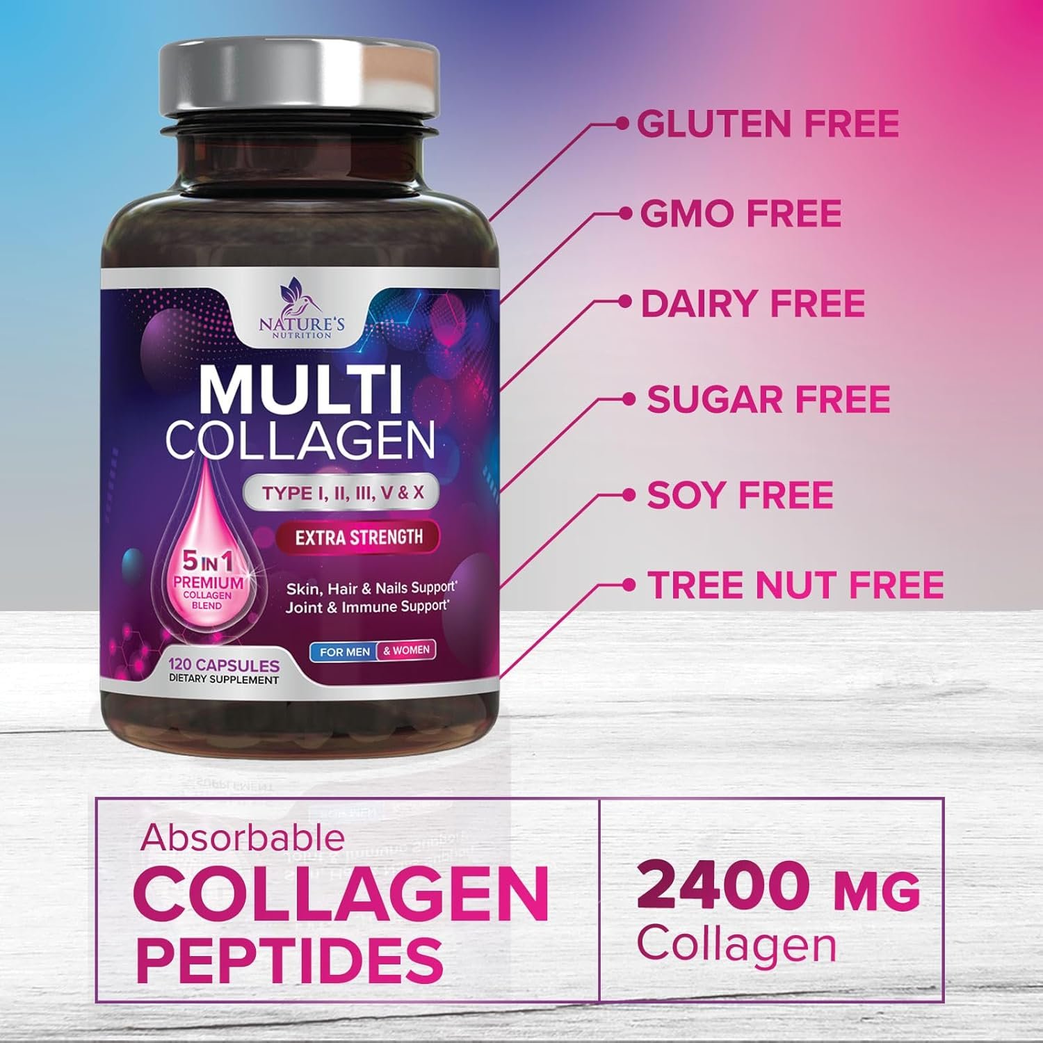 Multi Collagen Peptides Supplement - Hydrolyzed Types