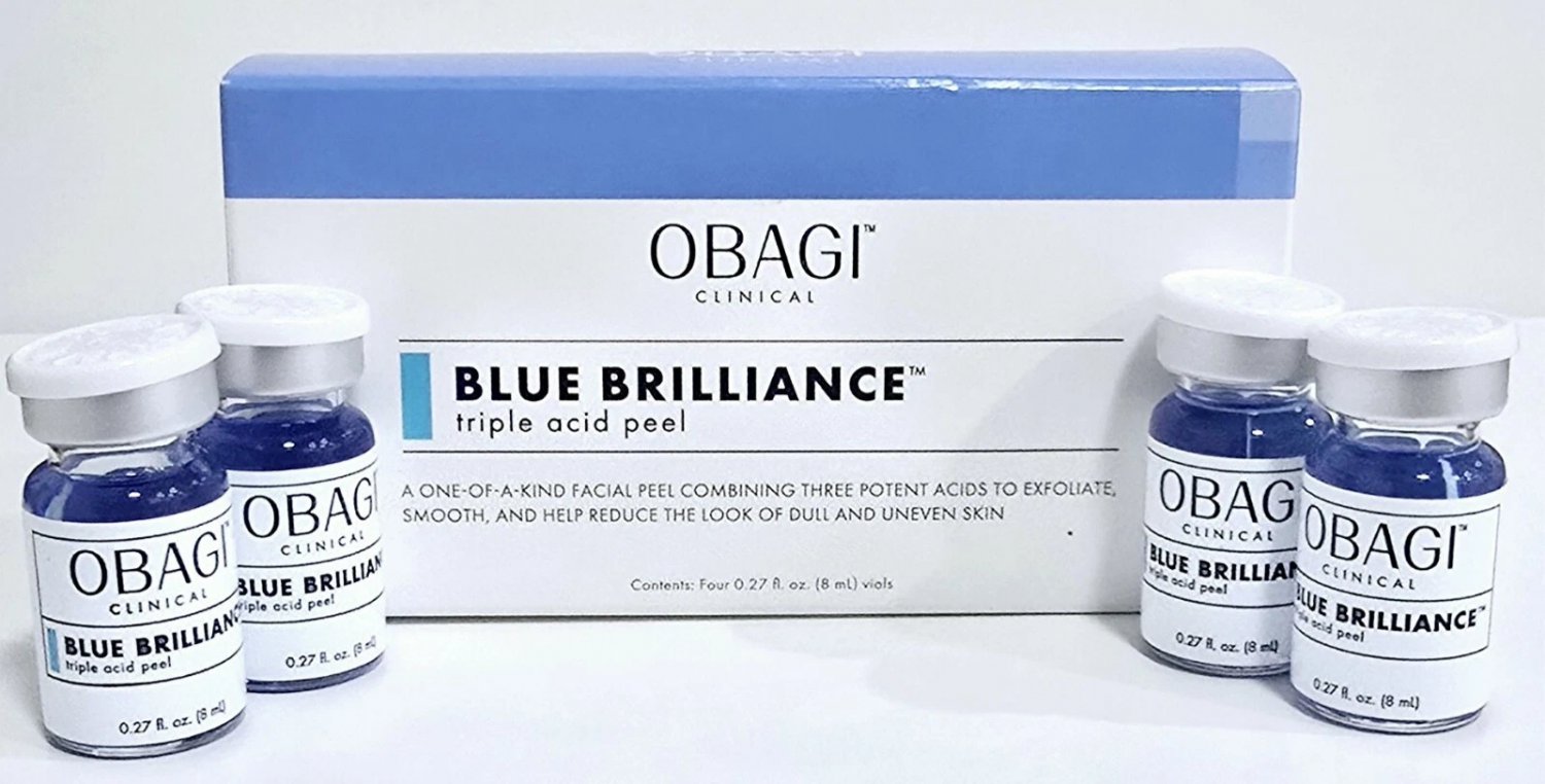 Obagi Clinical Blue Brilliance Peel 4 x 0.27 Fl Oz Vials BRAND NEW