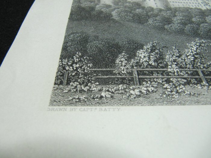 Antique Robert Batty Art Steel Engraving Heidelberg Germany 5x8 Framed