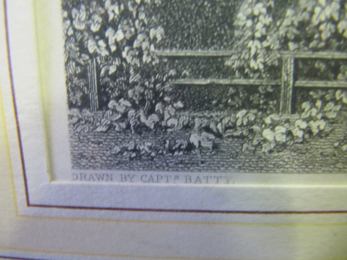 Antique Robert Batty Art Steel Engraving Heidelberg Germany 5x8 Framed