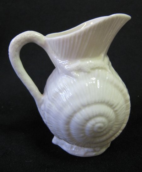 BELLEEK FERMENAGH Ireland Spiral Shell China Creamer Bone White 4 In MINT