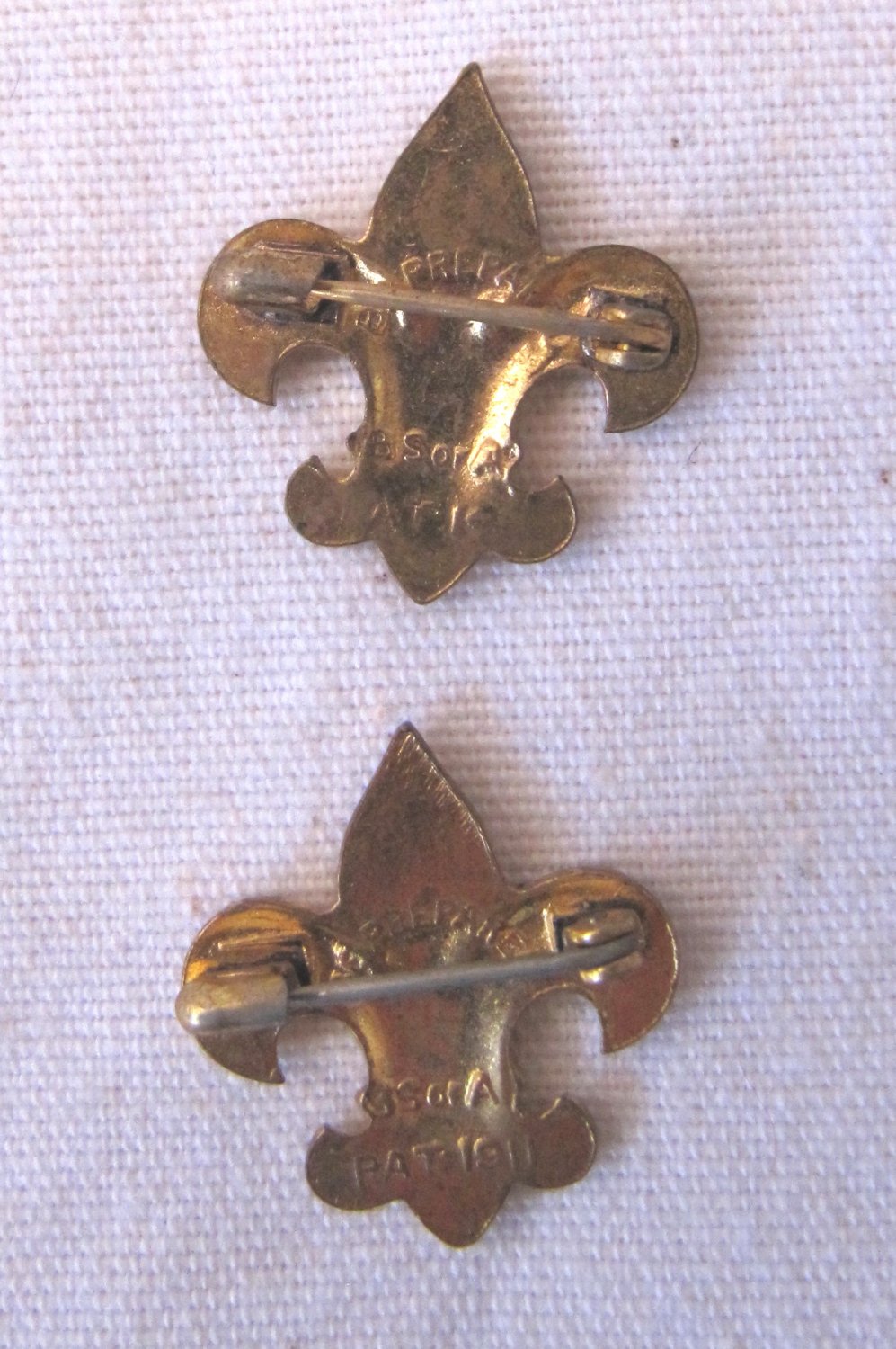 DONATED Lot of 2 Vintage Boy Scout Pins Trefoil Fleur de Lis Eagle ...