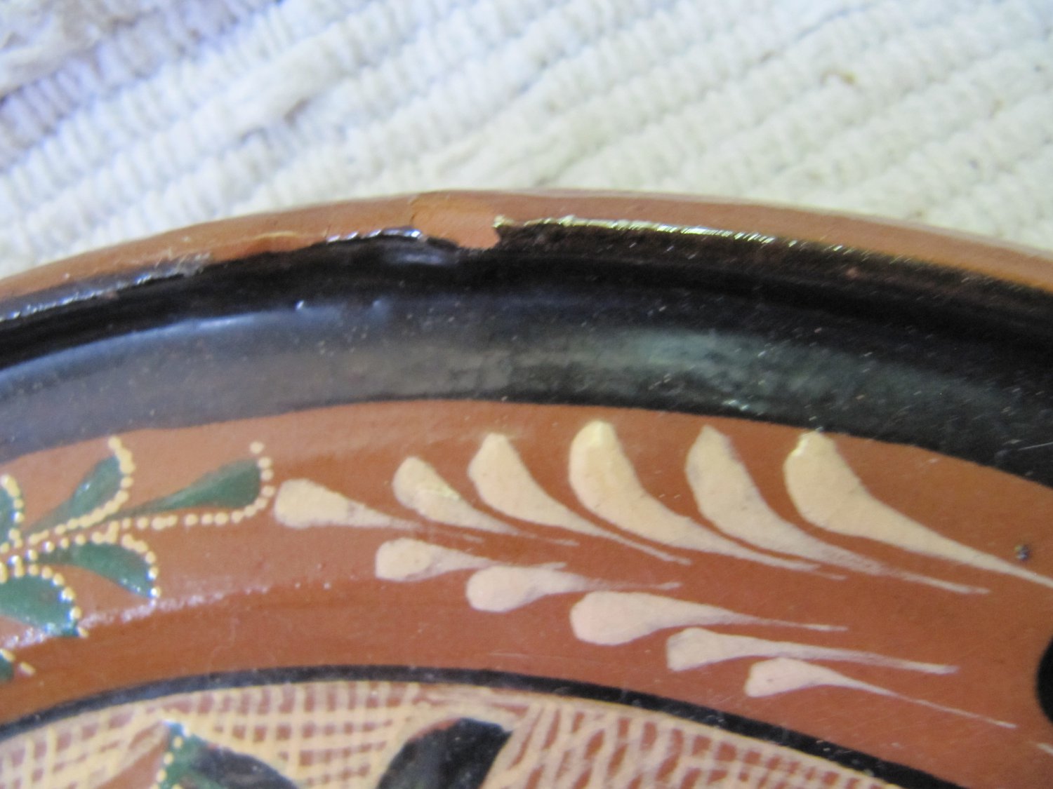 Vintage Handpainted Plate Capula Michoacan 9 Blue Fish Mexican Pottery ...