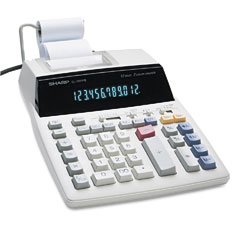 SHARP EL-1801PIII Printing Calculator 12 Digit 2-Color Printing Desktop ...