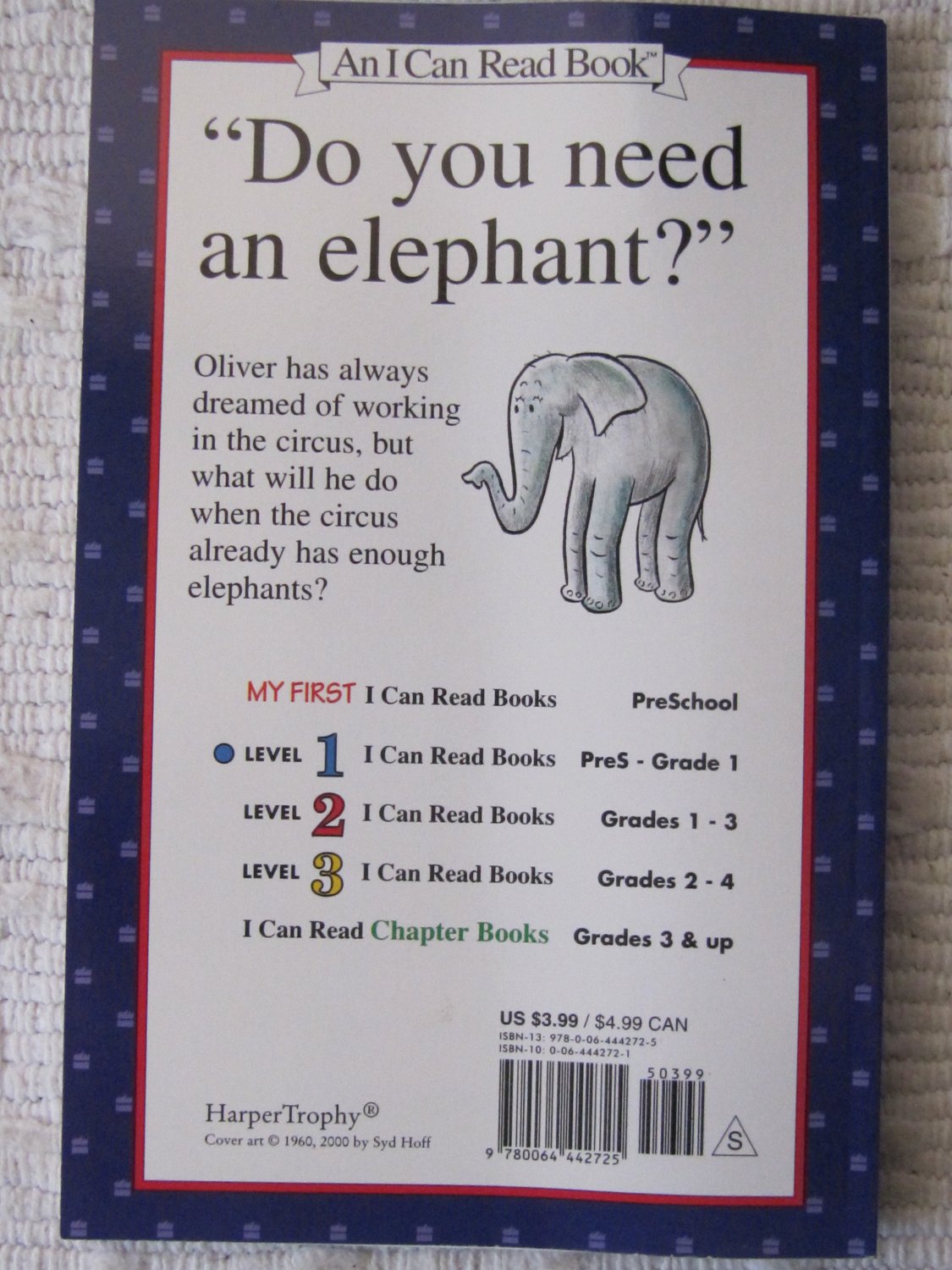 Oliver (the Elephant) Story and Illustrations by Sid Hoff I Can Read ...