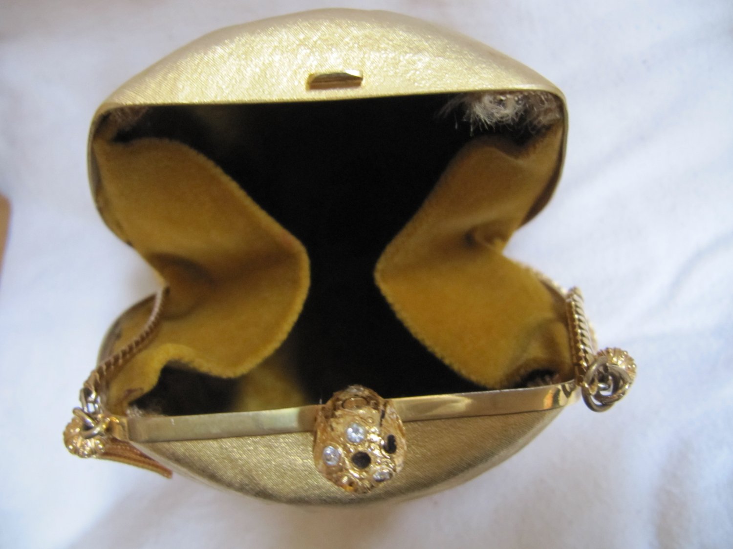 Vintage WALBORG Italy Small Golden Gilt Hard Shell Evening Bag Purse ...