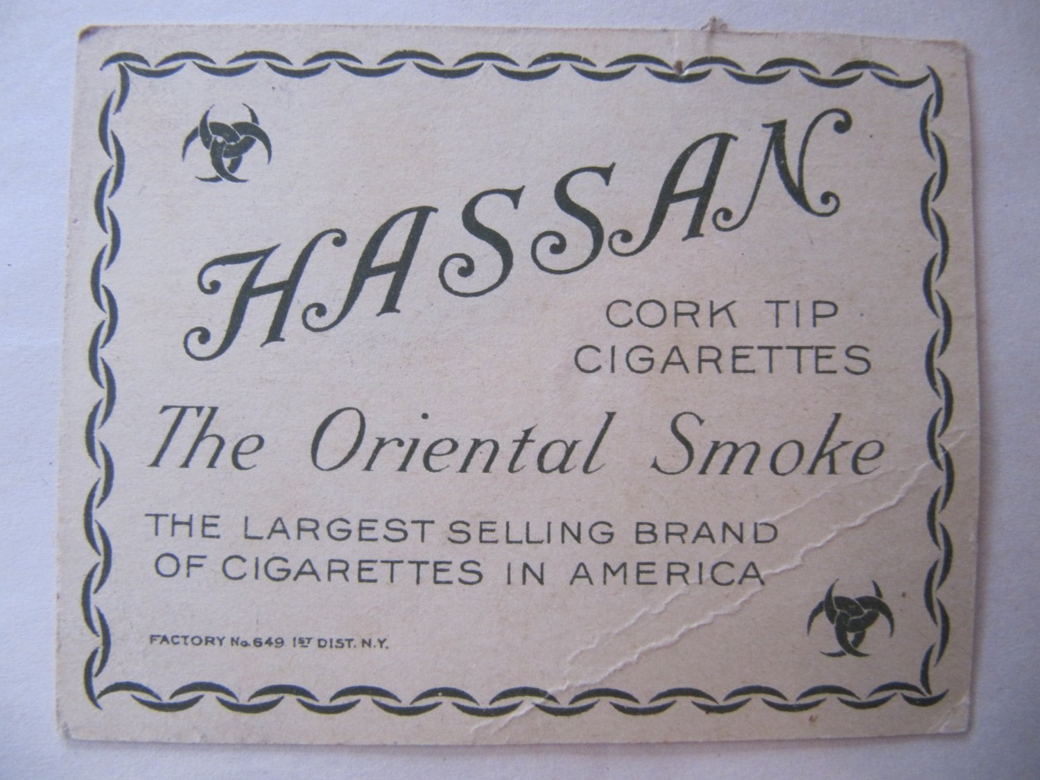 Vintage Hassan Cork Tip Cigarettes Animals Card Water Chevrotain 3.25 ...