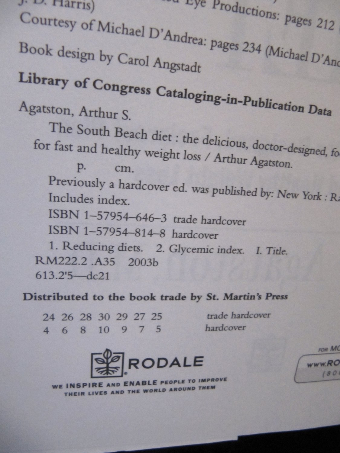The South Beach Diet by Arthur Agatston, M.D. Hardback Book