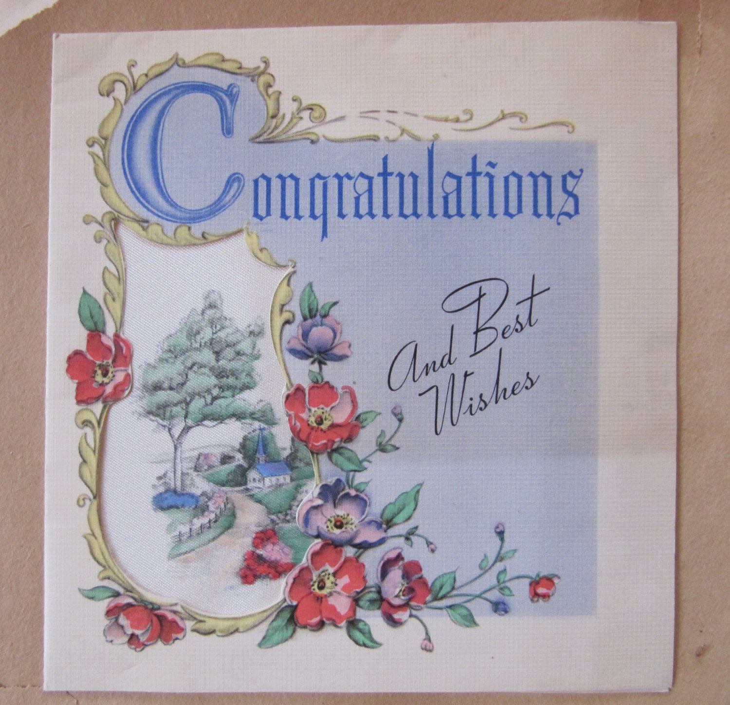 Vintage 1943 Congratulations Greeting Card Signed by Ninnie