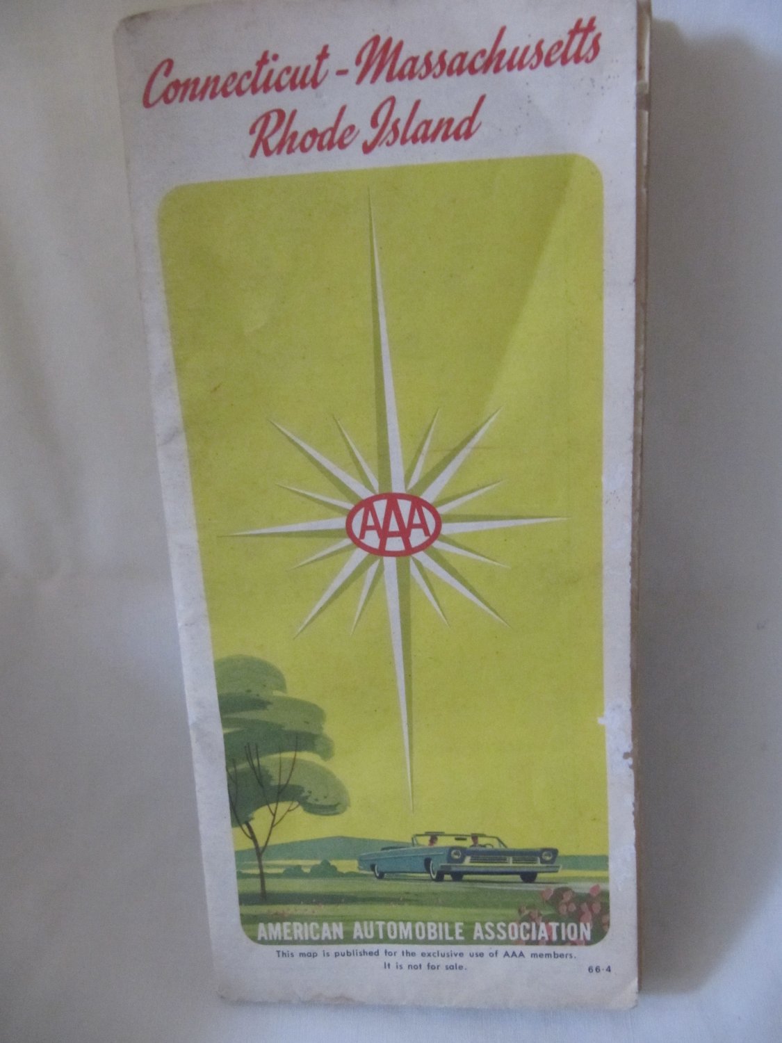 Vintage 1966 AAA Highway Road Map Connecticut Massachusetts Rhode ...