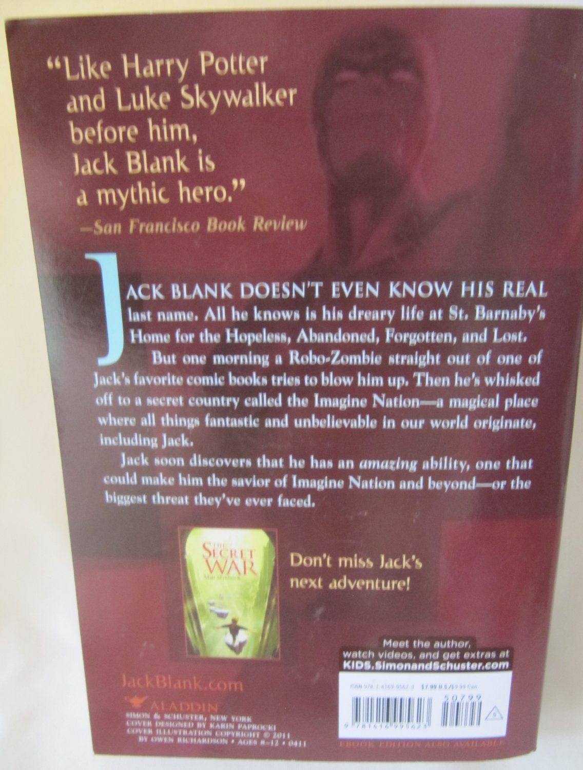 The Accidental Hero a Jack Blank Adventure by Matt Myklusch Paperback 2011