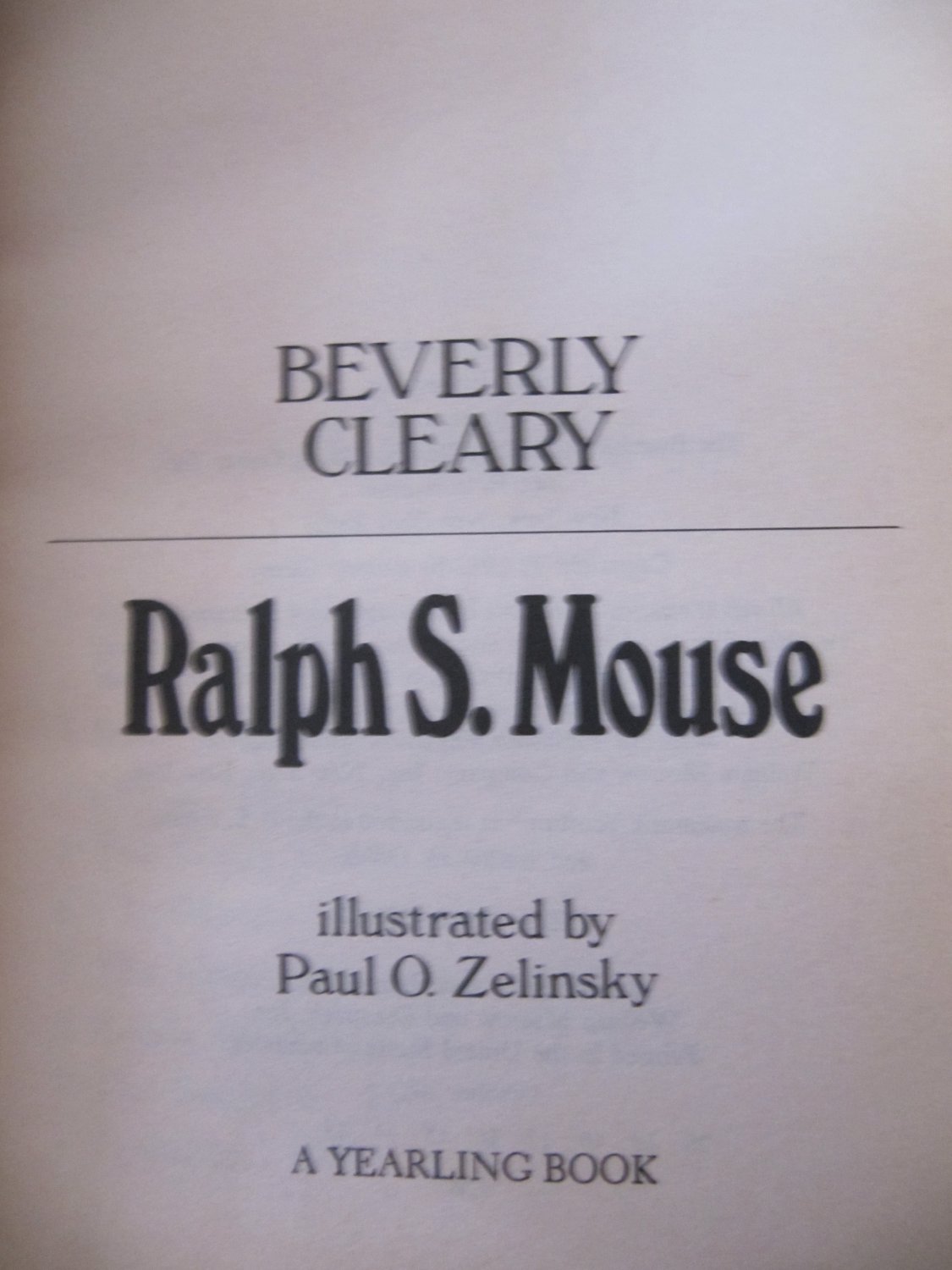 Ralph S. Mouse by Beverly Cleary Children's Paperback Book ...