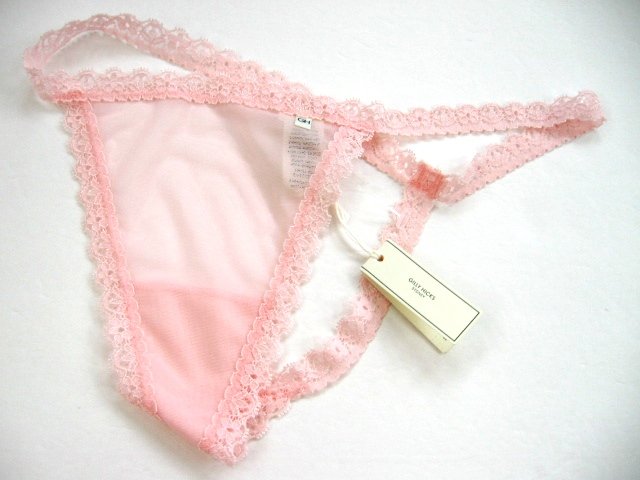 A0396 Abercrombie Gilly Hicks Pink Lace Chiffon Thong Size Medium