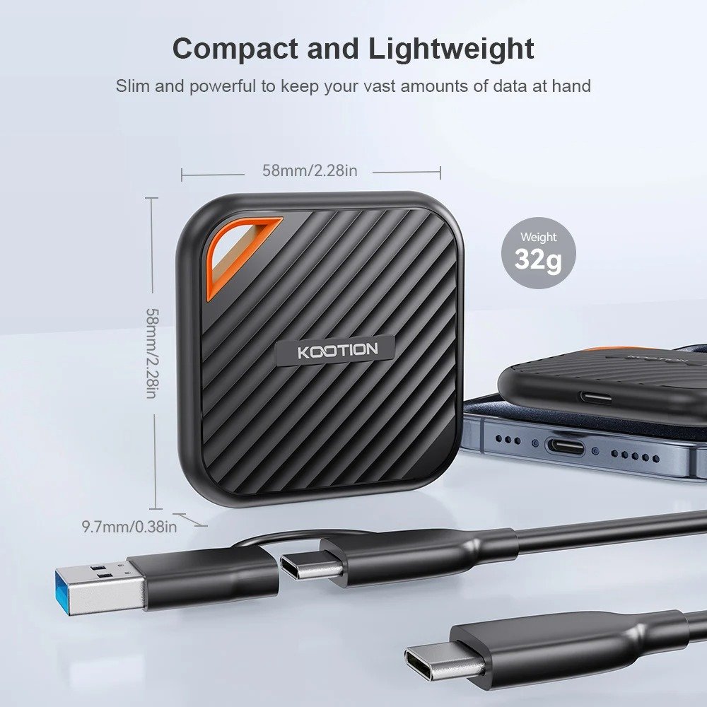 KOOTION X6Max 1TB External SSD Hard Drive HD Externo USB 3.2 GEN 2 for Laptops Desktop PS4 PS5