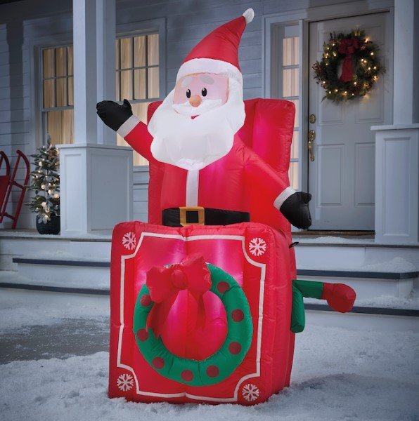 Lit Santa Pop-Up Inflatable Outdoor Holiday Décor