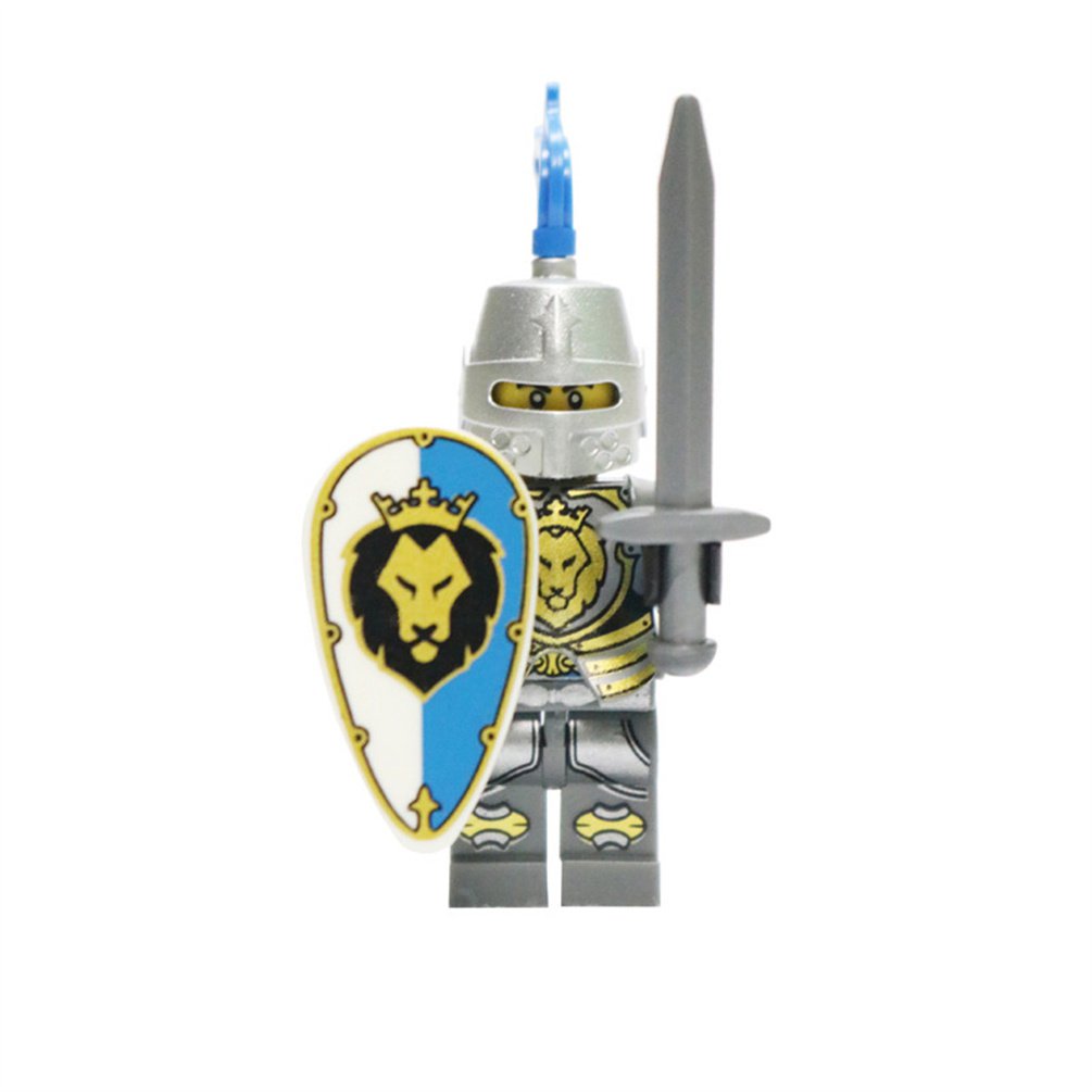 Medieval War Elephant Blue Lion Shield Knights 33pcs Minifigures Set