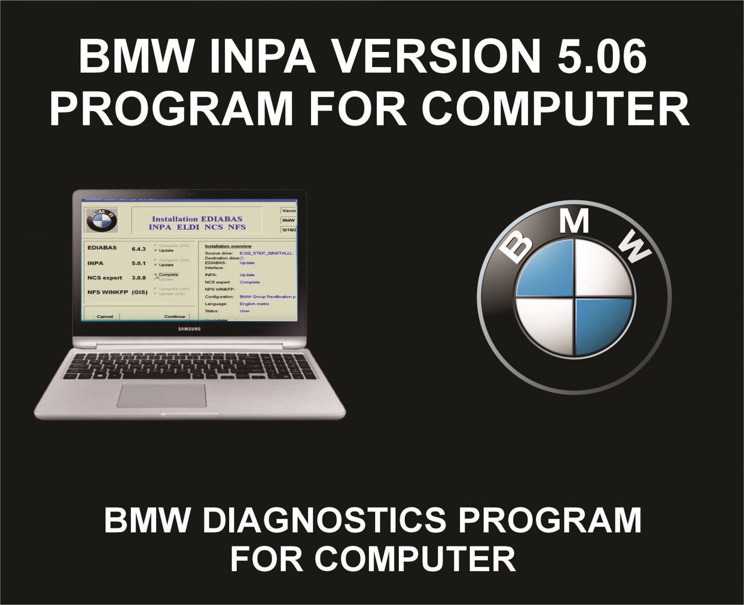 BMW INPA 5.06, Coding And Diagnostics Tool, For Computer