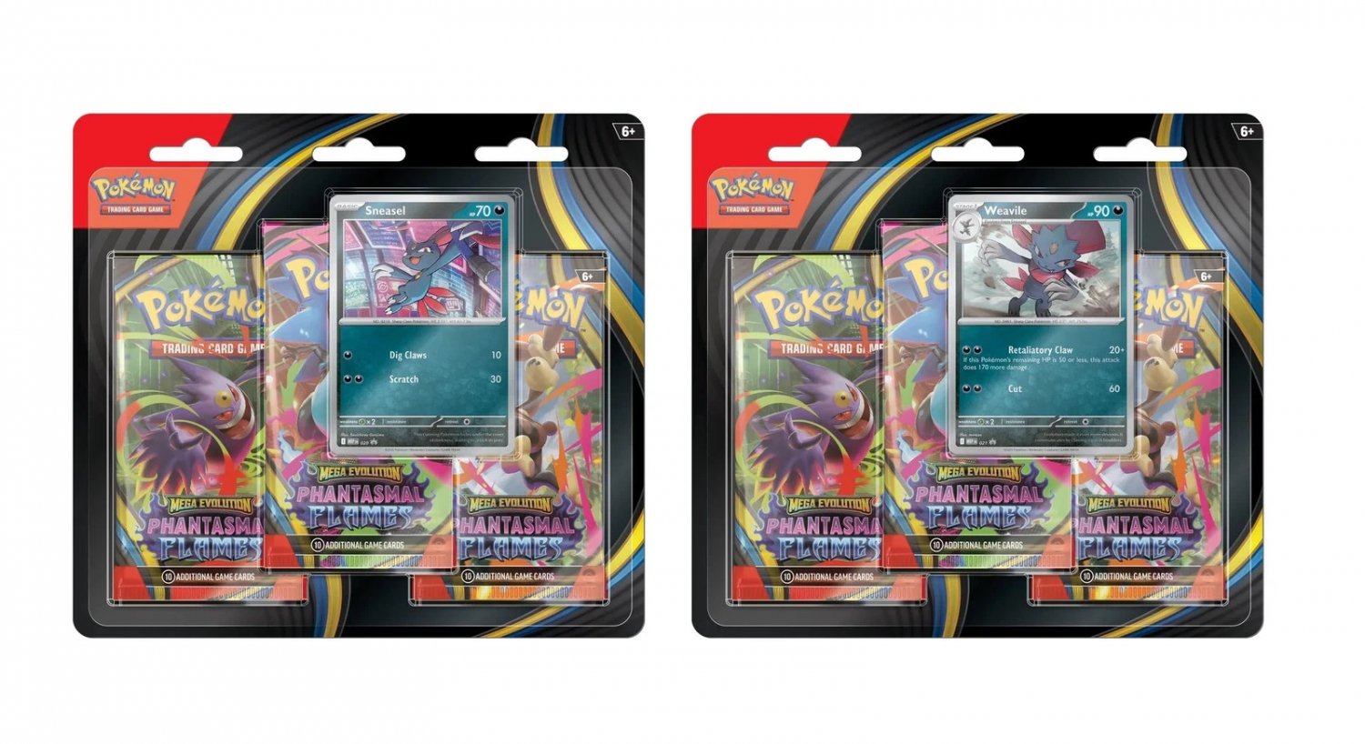 Pokemon Phantasmal Flames ME02 -Set of 2- Sneasel/Weavile 3-Pack Blister