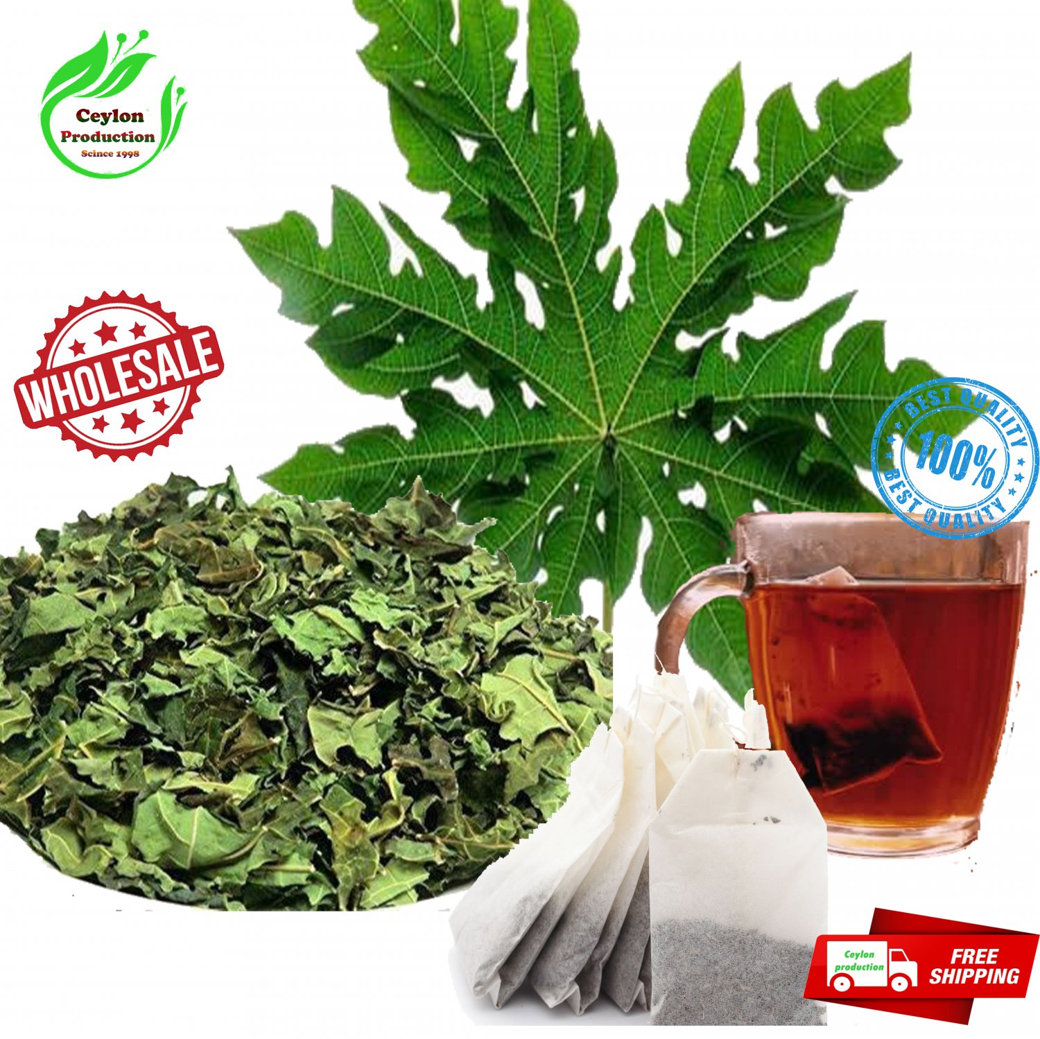 Papaya Leaves herbal Tea Bags Improve Body Immunity system organic pure ...