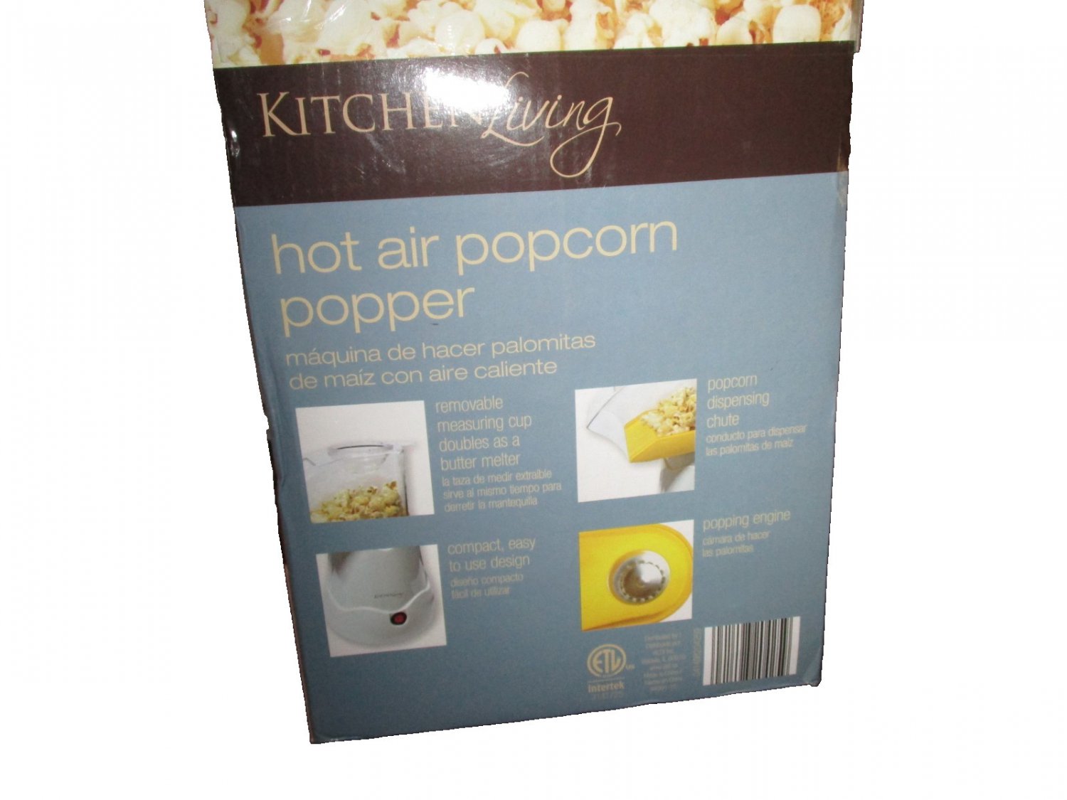 Kitchen Living Electric Hot Air Popcorn Popper Healthy Snack Maker