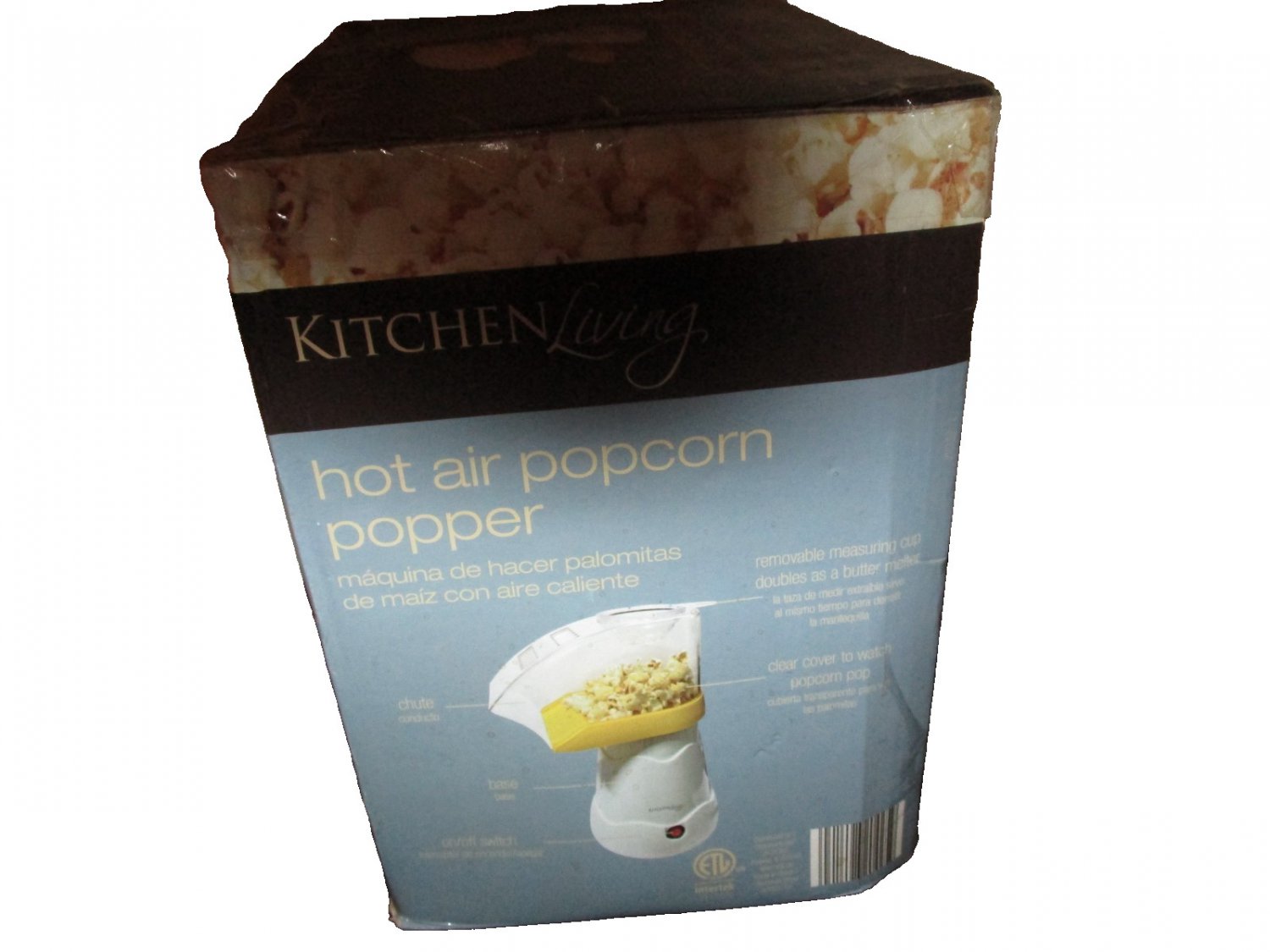 Kitchen Living Electric Hot Air Popcorn Popper Healthy Snack Maker