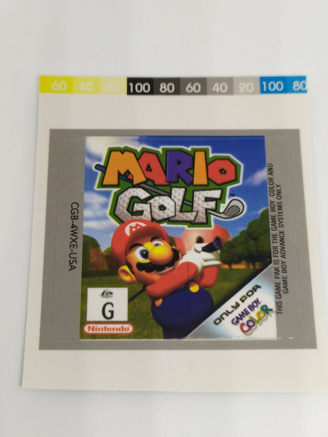 MARIO GOLF (USA) Game Boy / GameBoy COLOR GBC GB replacement Label