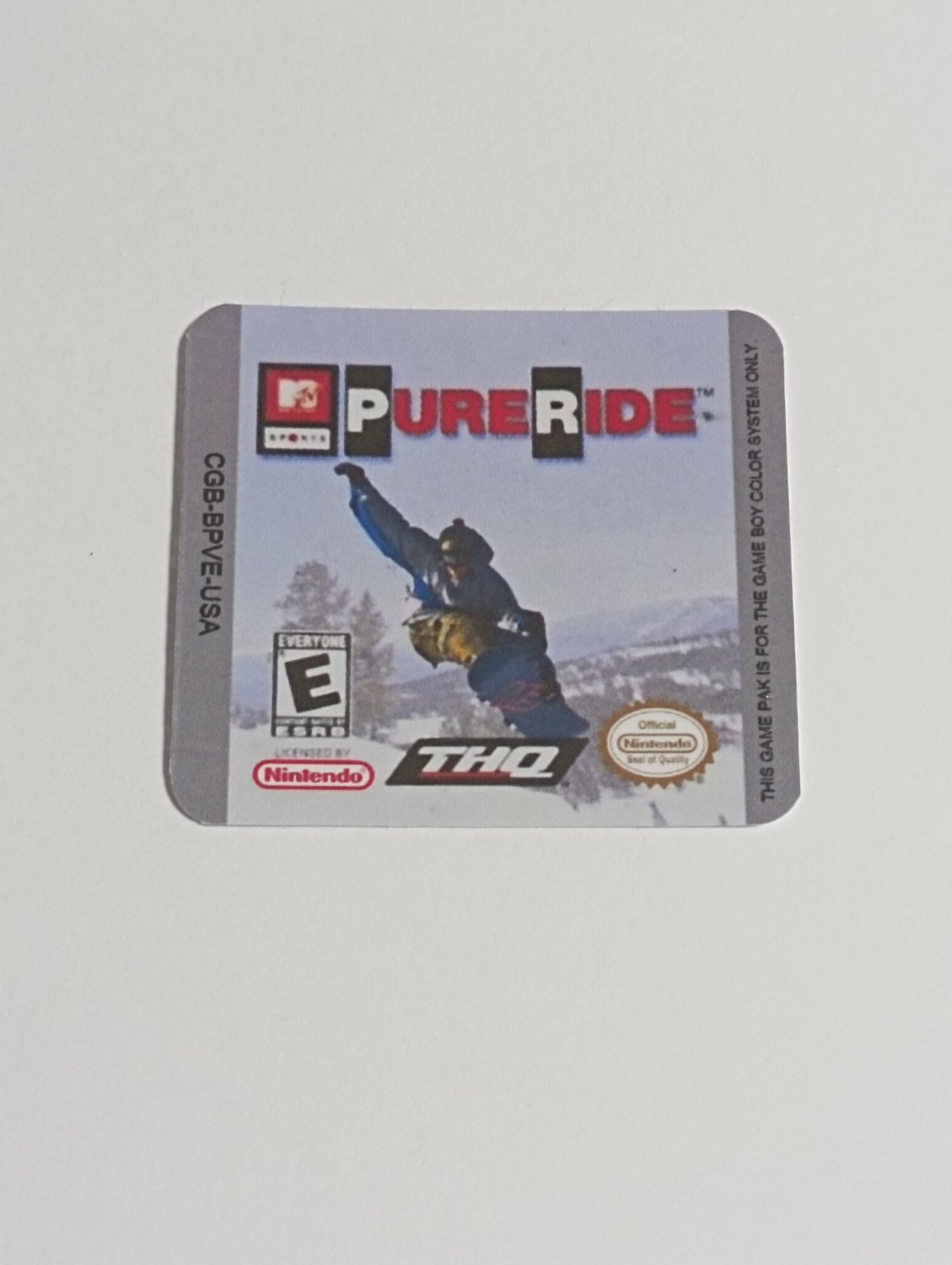 PURE RIDE (USA) Game Boy / GameBoy COLOR GBC GB replacement Label