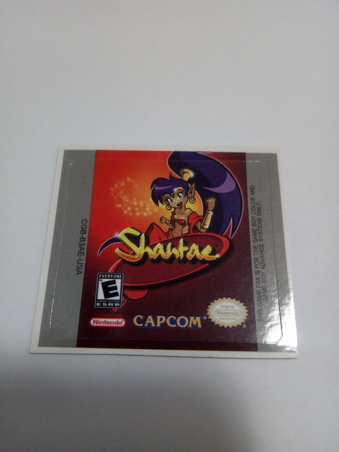 SHANTAE (USA) Game Boy / GameBoy COLOR GBC GB replacement Label