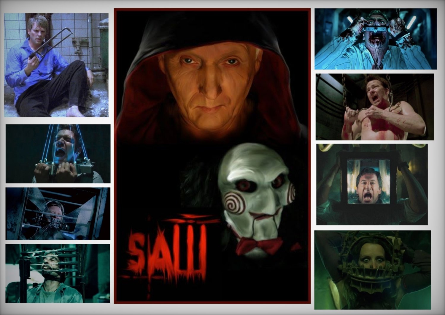 Saw Horror Movie Kill Scene Collage A4 glossy movie poster By Tiffany ...