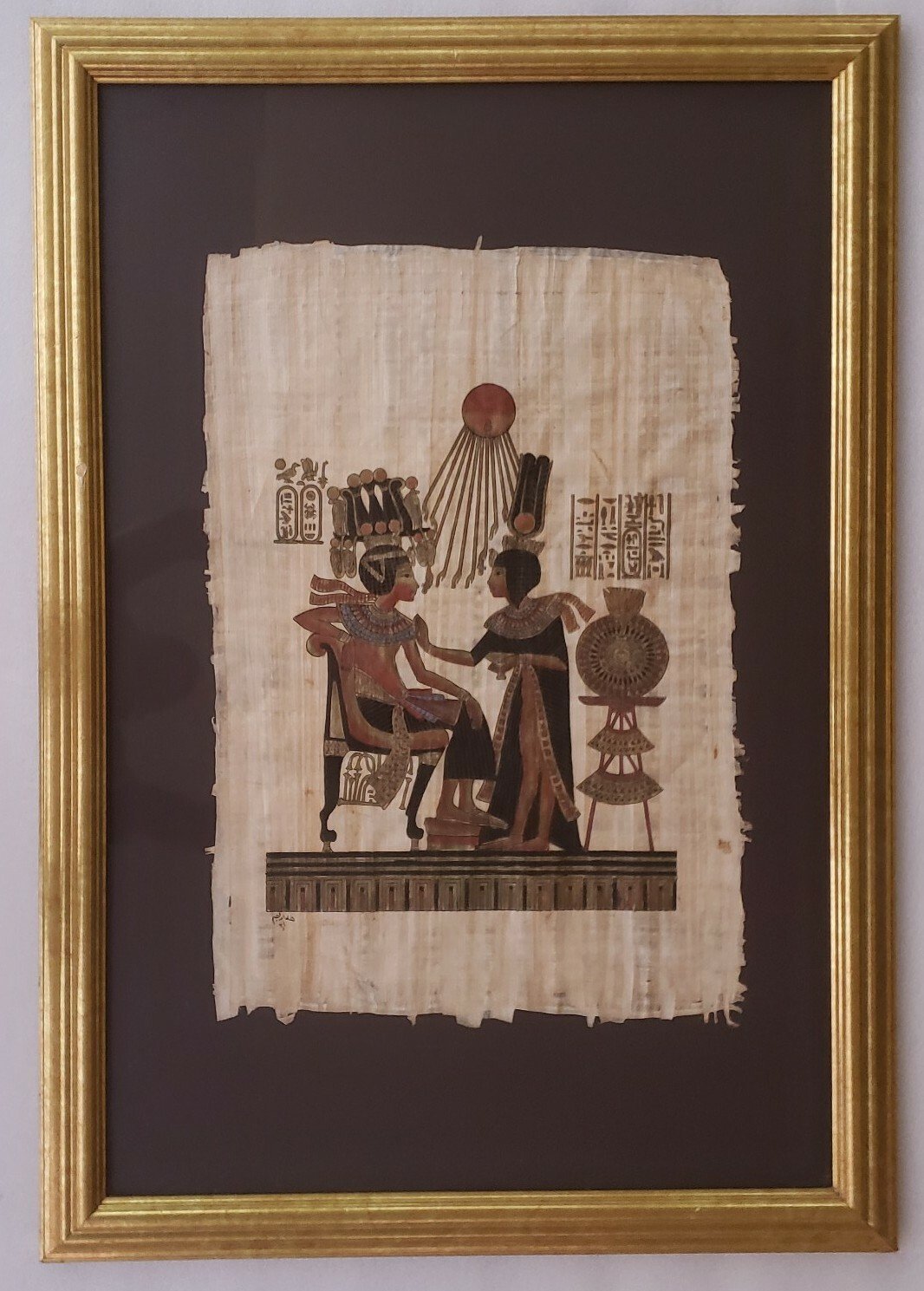 The Throne of King Tutankhamun Queen Ankhesenam Egypt Kemet Papyrus Art ...