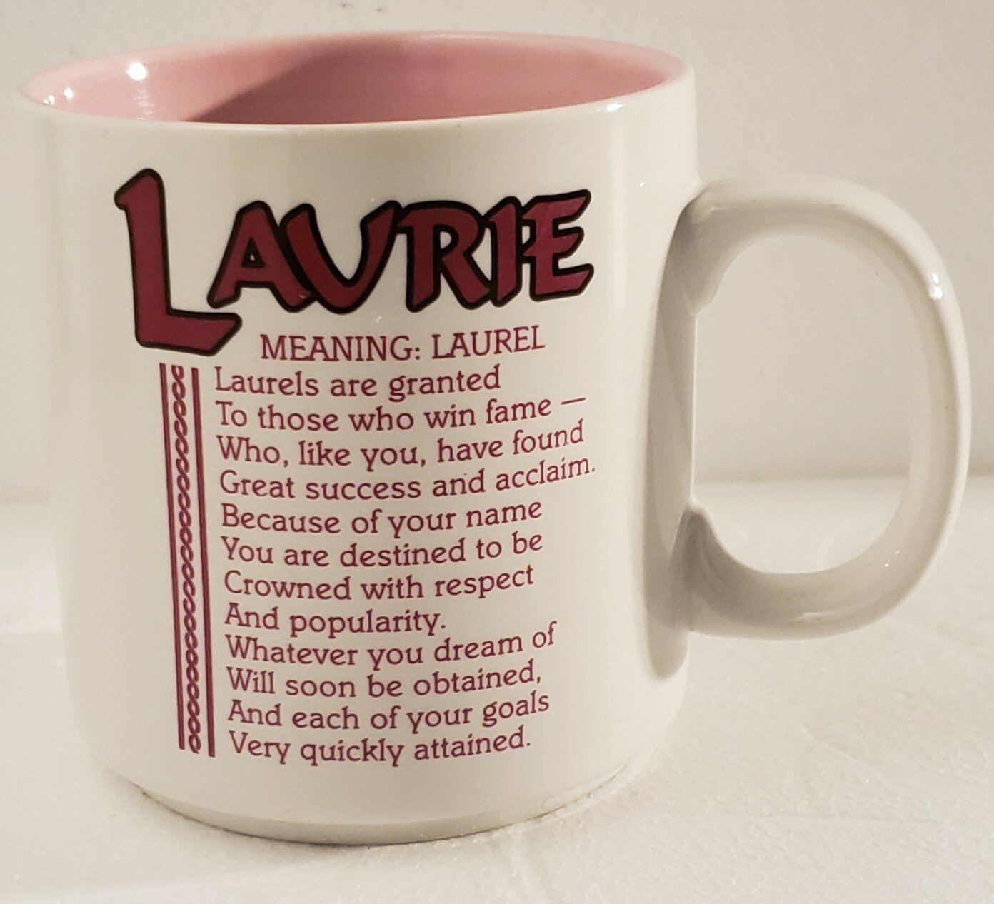 NWOB - LAURIE - Name meaning Laurel Coffee Mug Papel Marci G. White ...