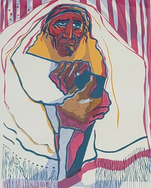 1972 Signed S.T. Gould - Jewish Rabbi Scholar - Judaica Art Color Litho ...