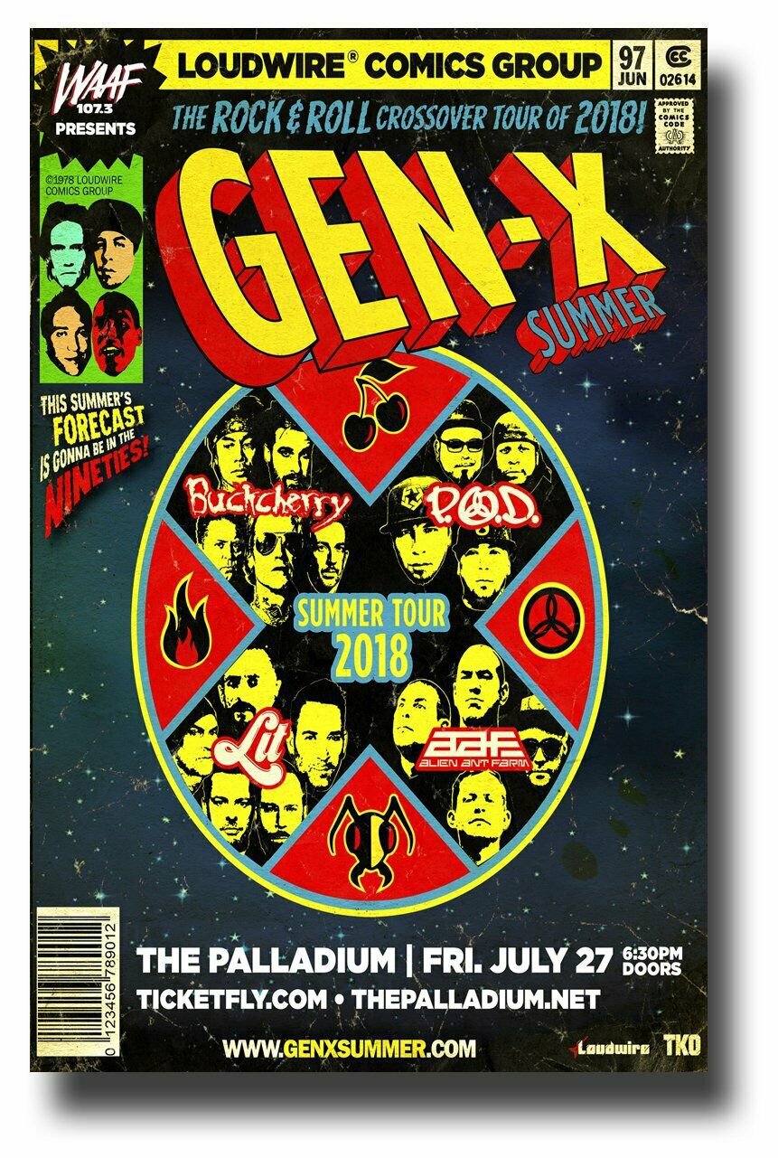 BuckCherry Poster w Lit AAF P.O.D Concert 11 x 17 inches