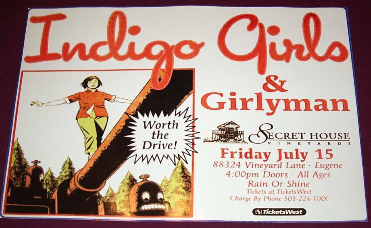 Indigo Girls Poster Concert SH Wide 11 x 17 Inches Ships SameDay From USA