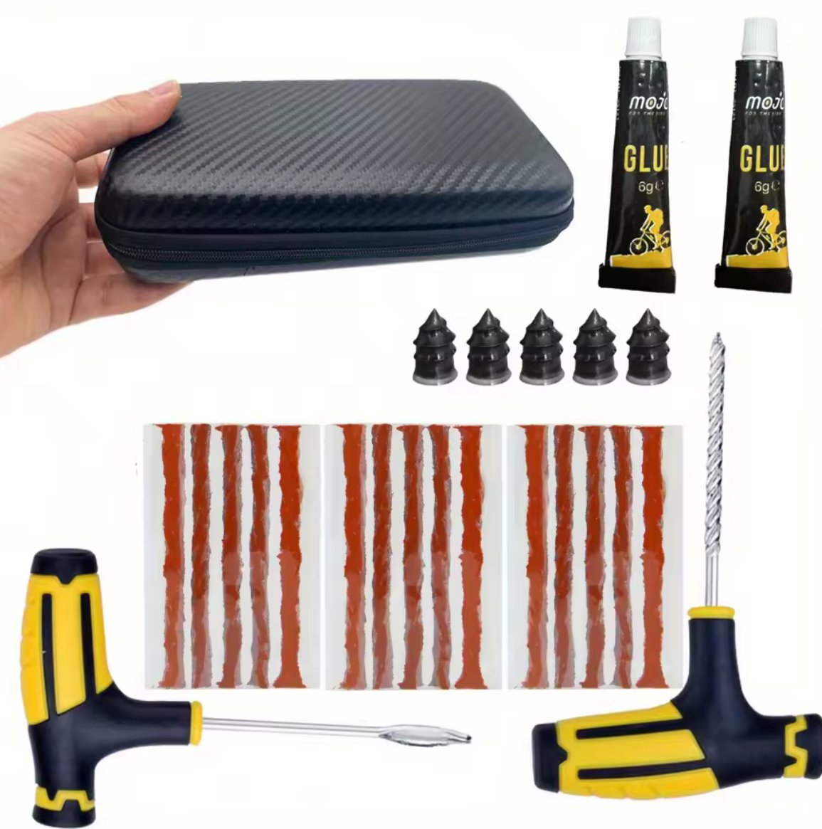 Emergency Tire Repair Kit – Rubber Strips & T-Handle Tools for Quick ...