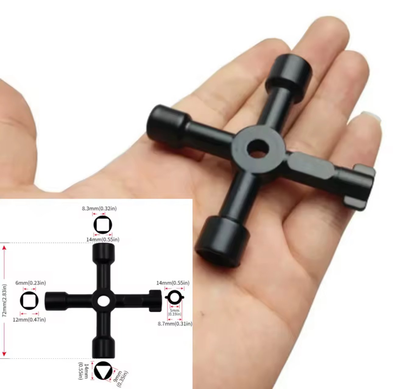 4-in-1 Utility Key Wrench for Electric Cabinets, Water Meters, Gas ...
