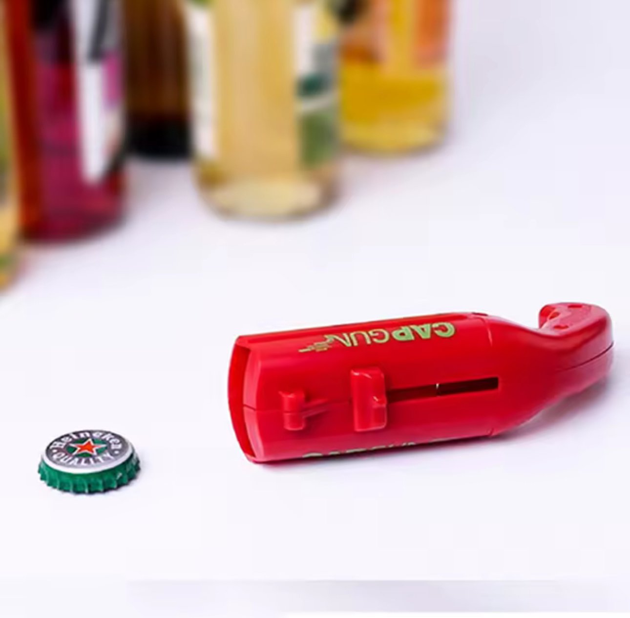 Beer Bottle Cap Gun Opener – Funny Bottle Opener with Cap Launcher for ...