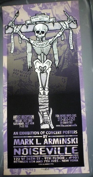 Noiseville 1997 Mark Arminski Art Exhibition NYC Concert Poster