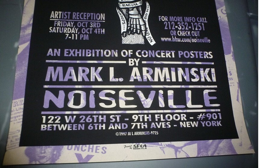 Noiseville 1997 Mark Arminski Art Exhibition NYC Concert Poster