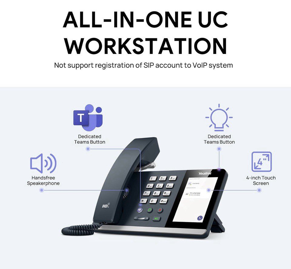 Yealink MP45 USB Phone Compatible with Microsoft Teams, Skype (NOT SIP ...