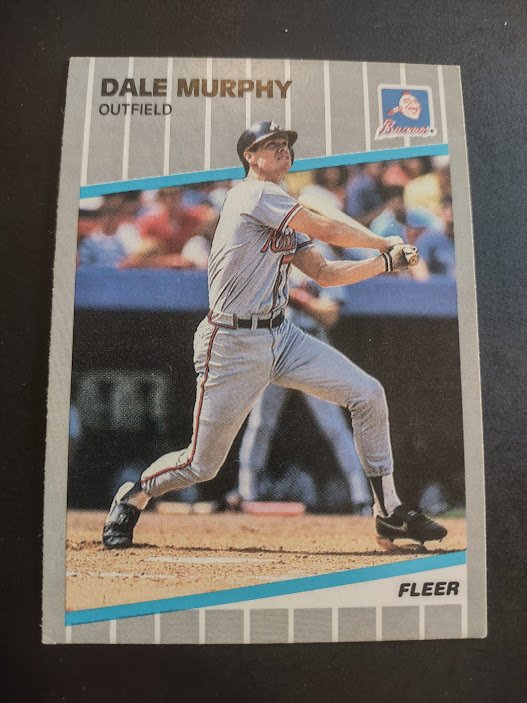 1989 Fleer #596 Dale Murphy - Atlanta Braves Baseball Card Bx1/1