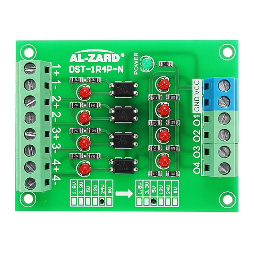 tool 24V To 5V 4 Channel Optocoupler Isolation Board Isolated Module ...