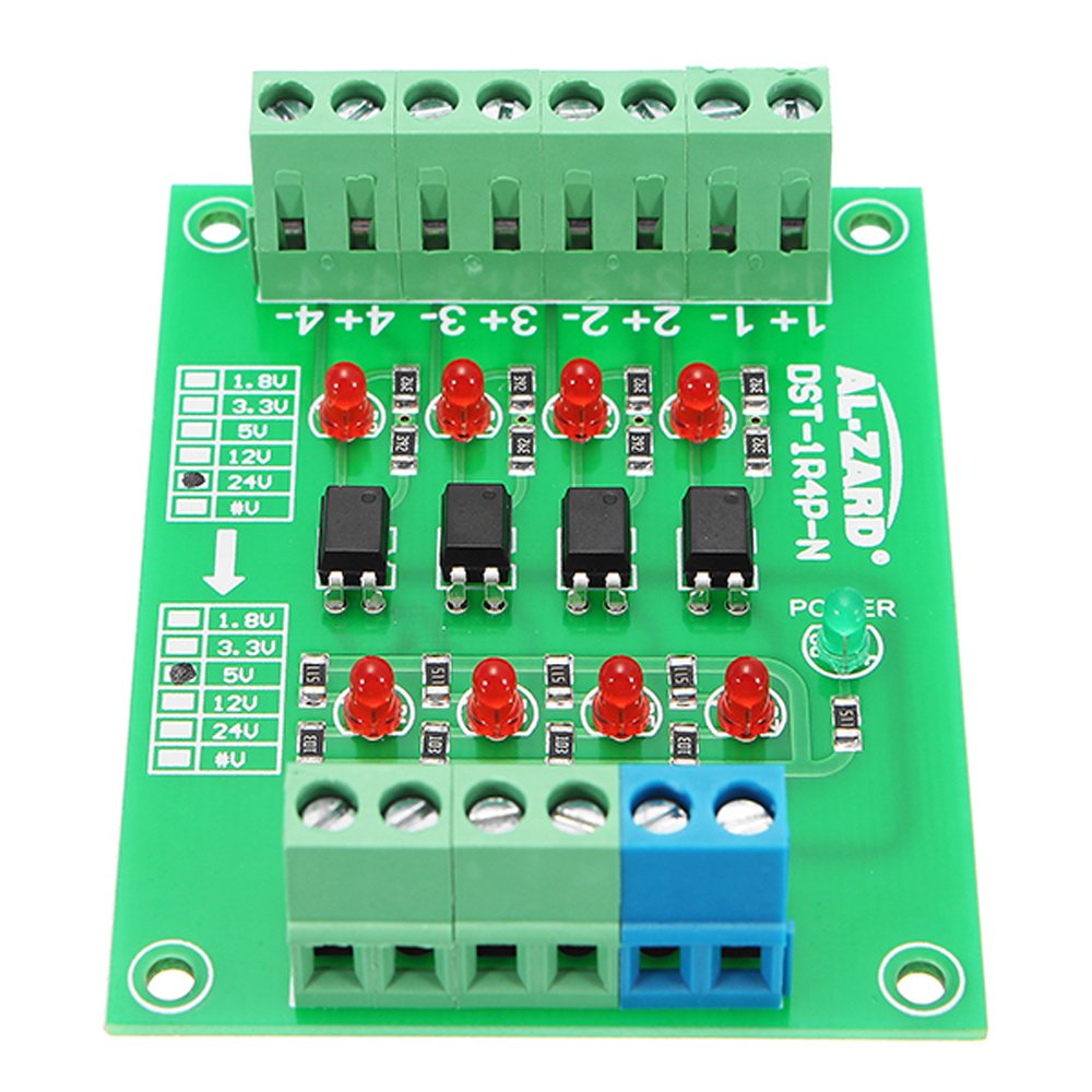 tool 24V To 5V 4 Channel Optocoupler Isolation Board Isolated Module ...